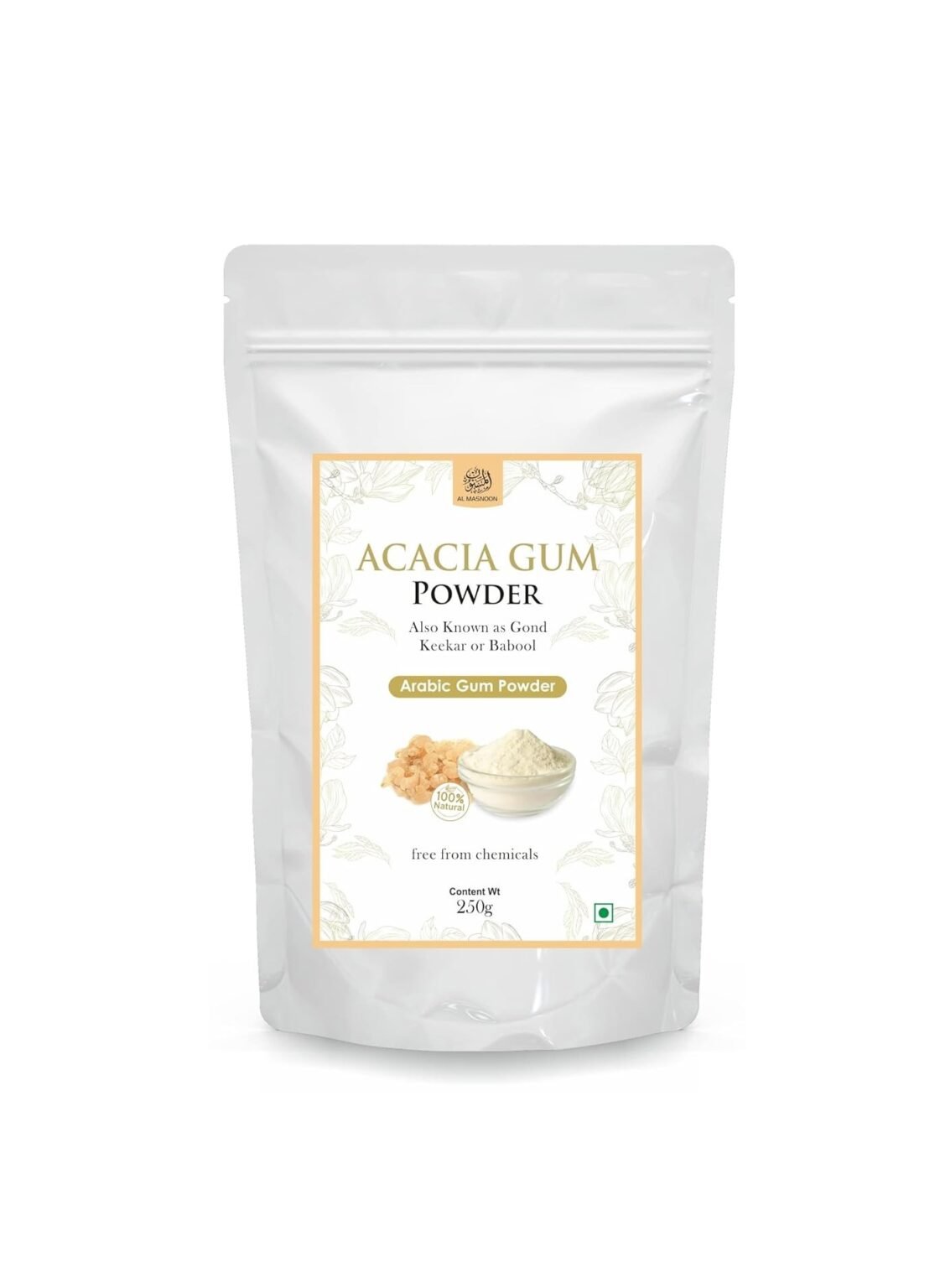 AL MASNOON Acacia Gum Powder/Arabic Gum Powder 250g (pack of 1) 100% ...